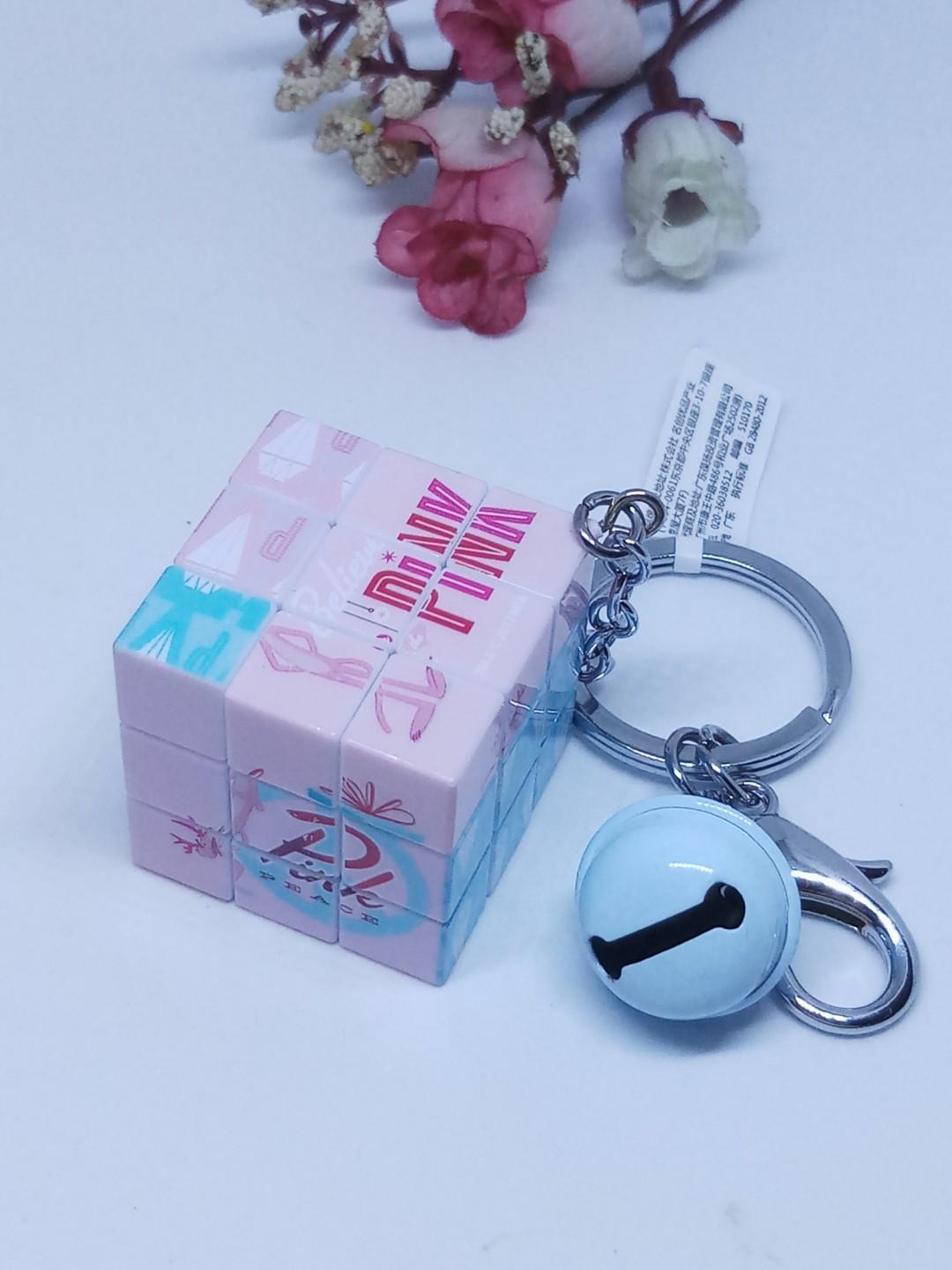 Miniso Pink Phanter Rubic Cubes bagcharm keychain, Women's Fashion ...