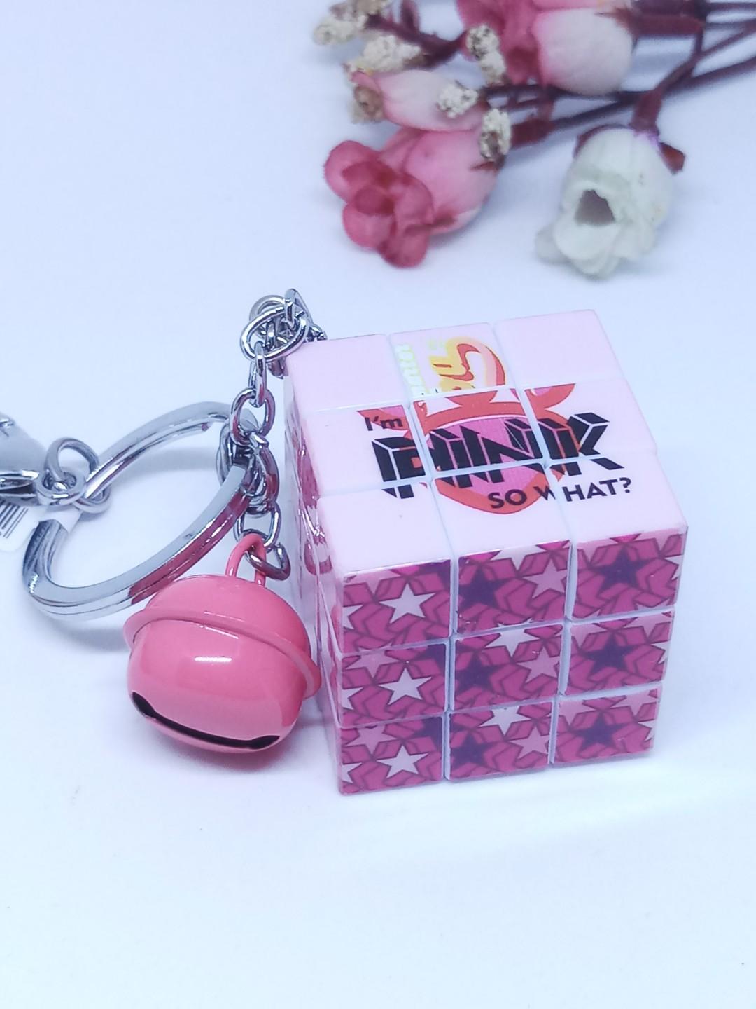 Miniso Pink Phanter Rubic Cubes bagcharm keychain, Women's Fashion ...