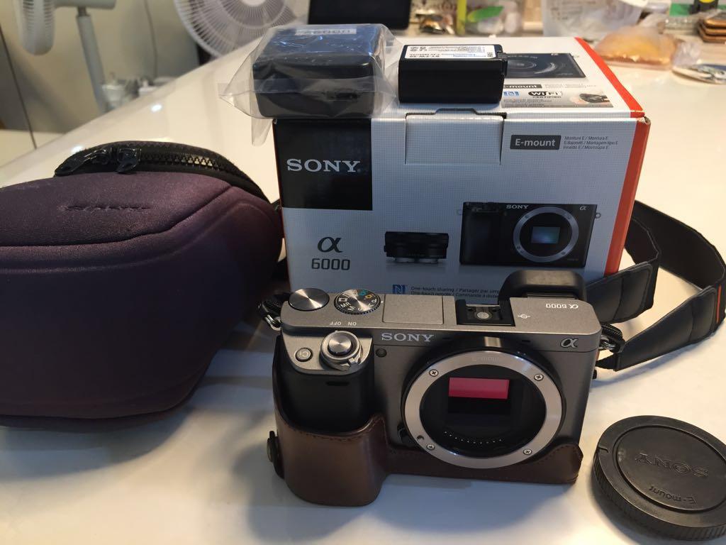 Sony a6000 graphite grey BODY, Photography, Cameras on Carousell