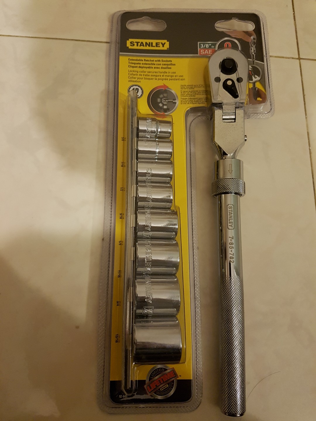 Stanley 3/8-Inch Extendable Ratchet Socket Set, Motorcycles, Motorcycle ...