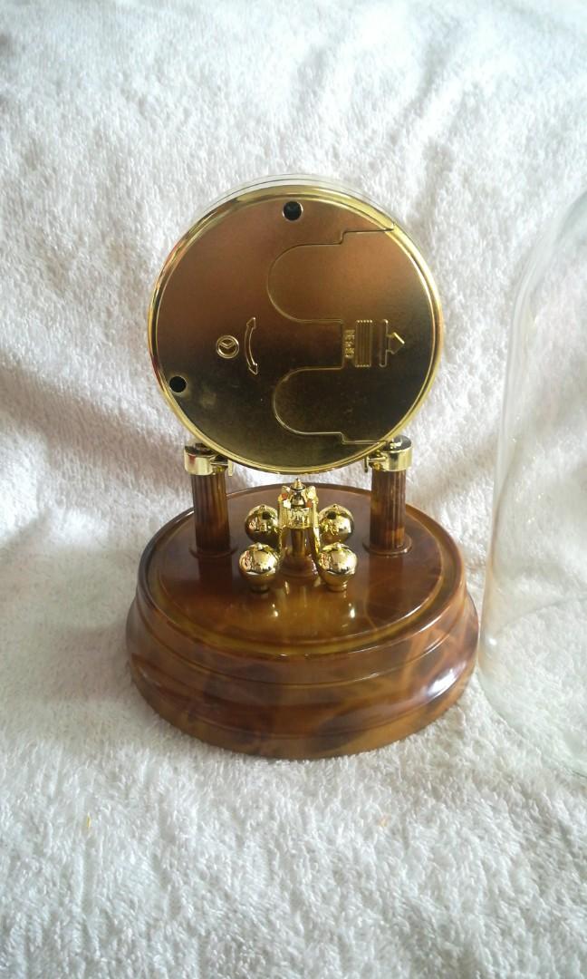 Vintage Glass Dome Pendulum Table Clock, Furniture & Home Living, Home ...