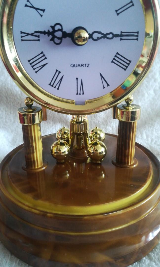 Vintage Glass Dome Pendulum Table Clock, Furniture & Home Living, Home ...