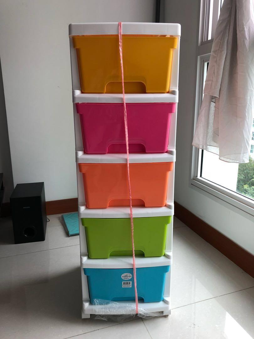 5 tier drawer with wheels, Furniture & Home Living, Furniture, Shelves ...