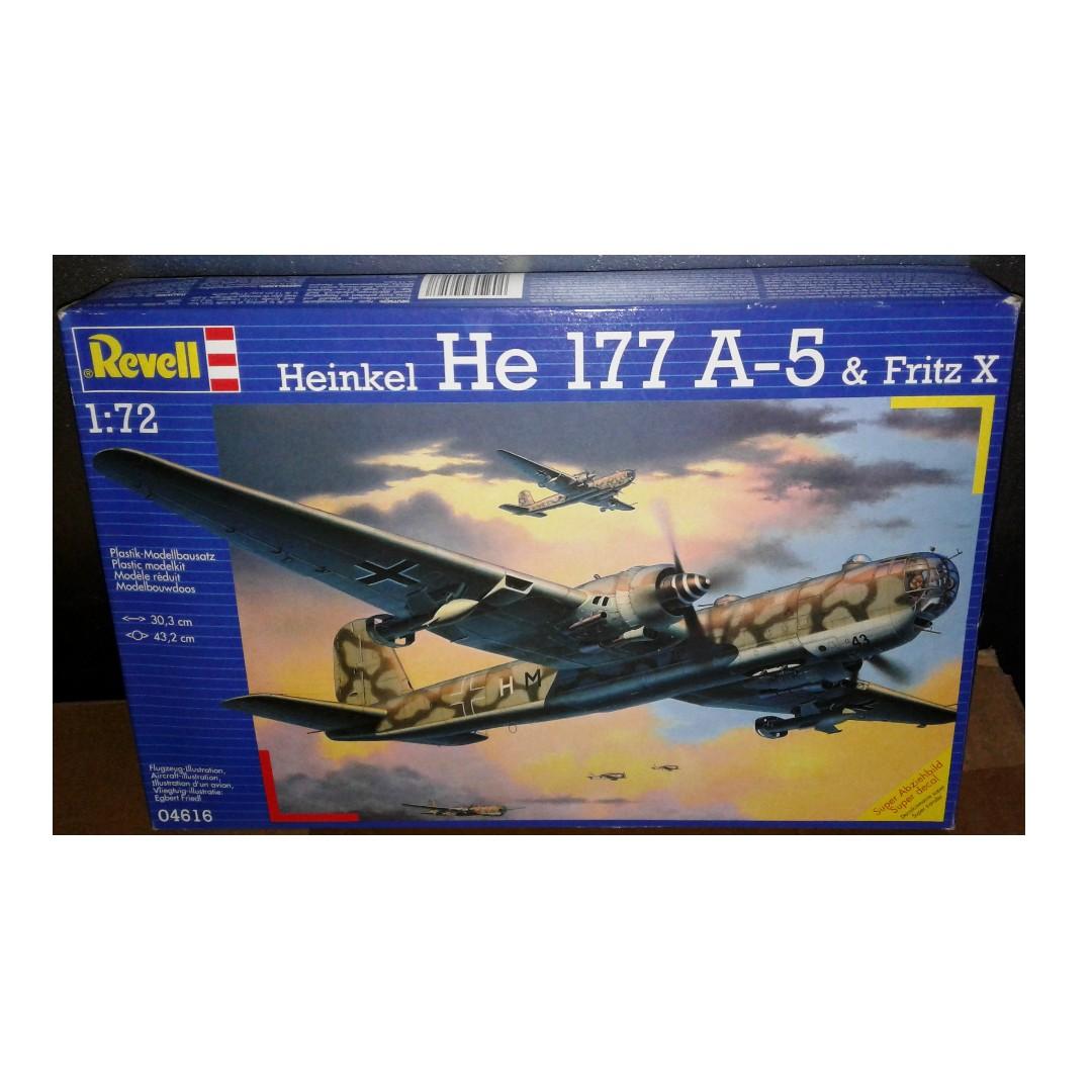 絕版 全新 Revell 1/72 Heinkel He 177 A-5 & Fritz X 二次大戰 德軍 雙引擎重型轟炸機 模型1盒 ...
