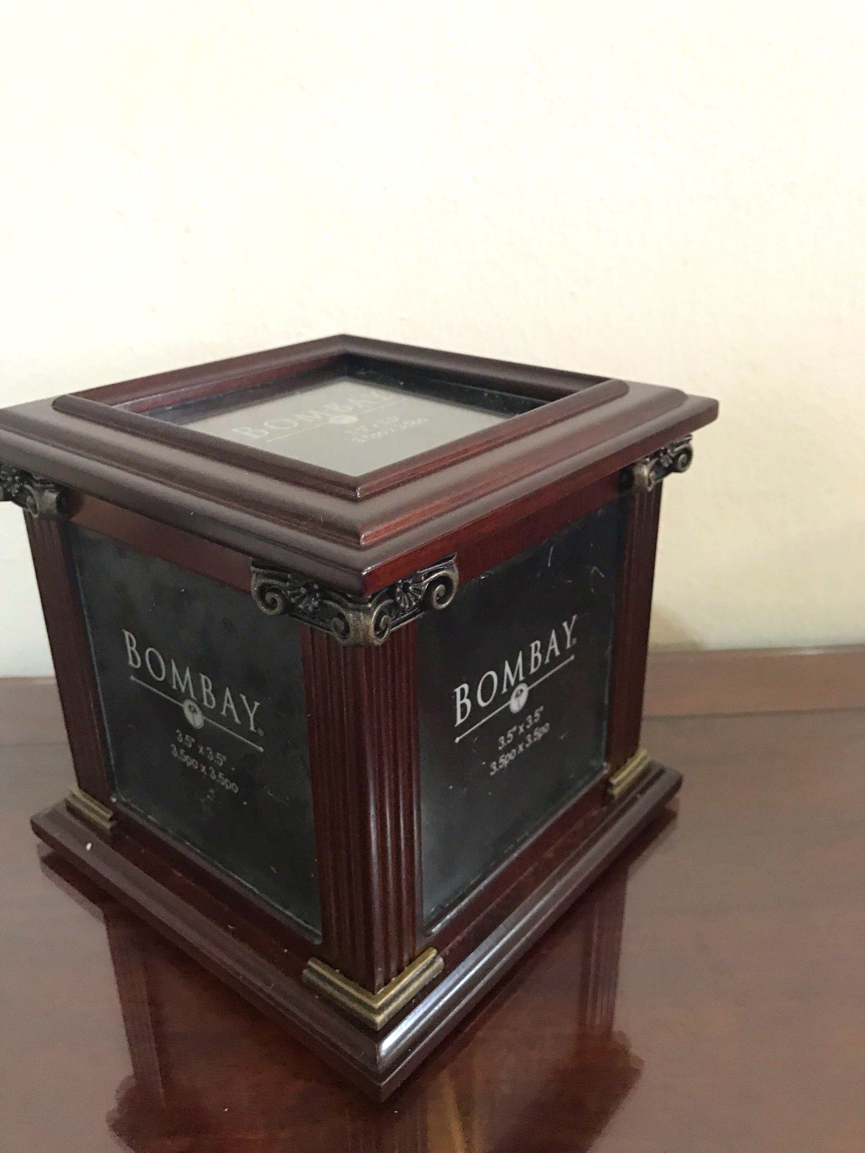 Bombay Mahogany Wood Photo Cube Box, Furniture & Home Living, Home ...