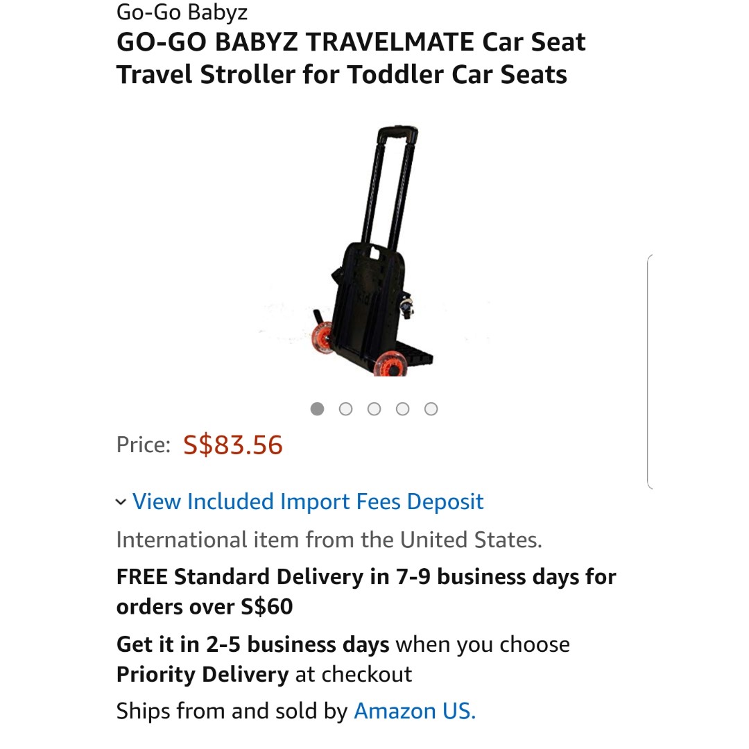 Car seat travel trolley - Go-Go Babyz Travelmate, Babies & Kids, Going ...