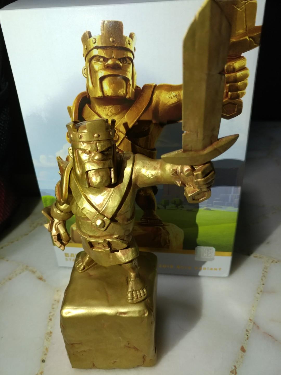 COC Gold Barbarian King Statue limited edition, Hobbies & Toys, Toys ...
