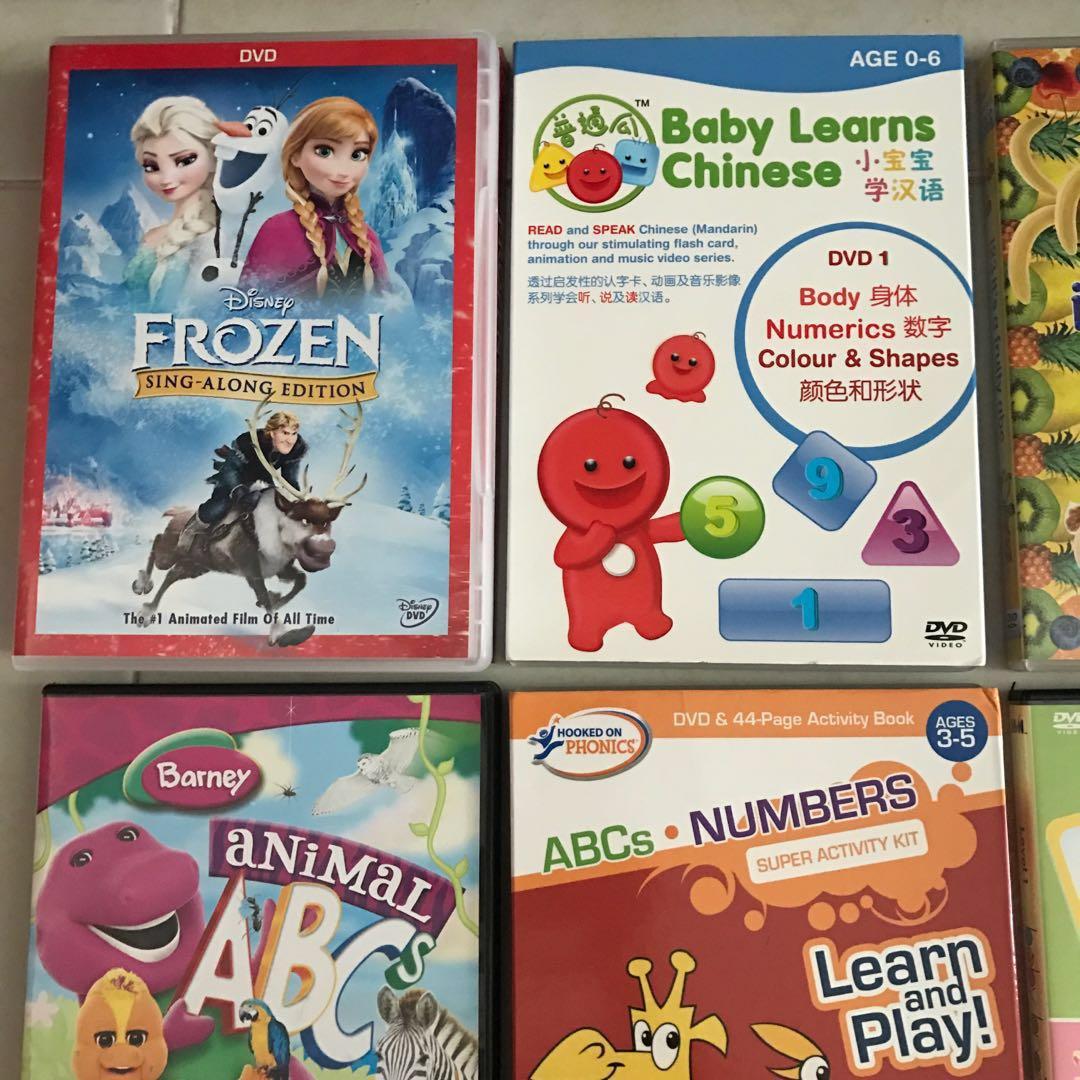 DVDs - ABC Chinese Frozen Barney Flashcard fruity baby learn Chinese learn and play baby brain ...