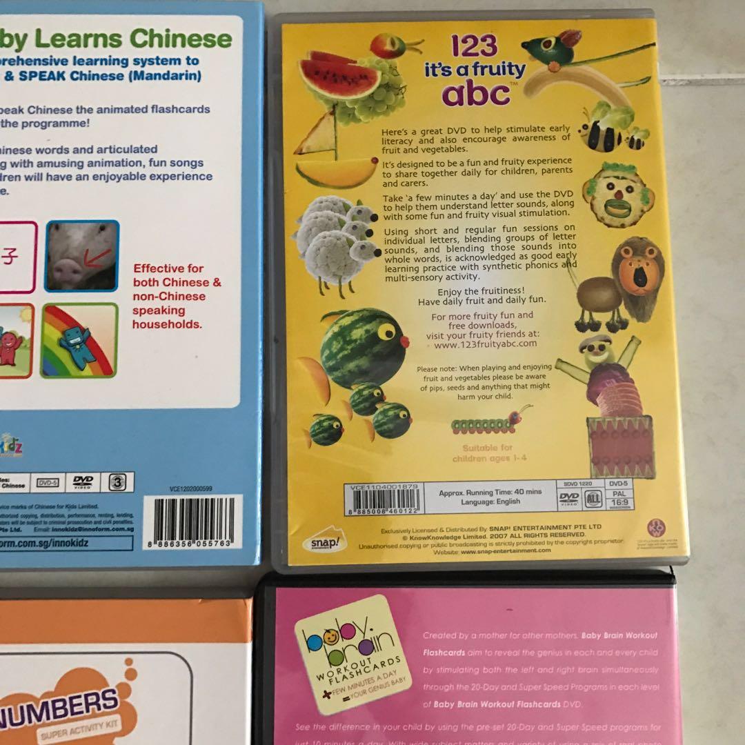 DVDs - ABC Chinese Frozen Barney Flashcard fruity baby learn Chinese learn and play baby brain ...