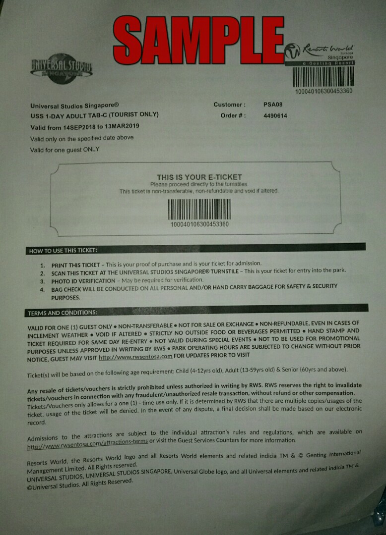 Fast deal please! USS TICKET. Left only 1 ticket, Tickets & Vouchers ...