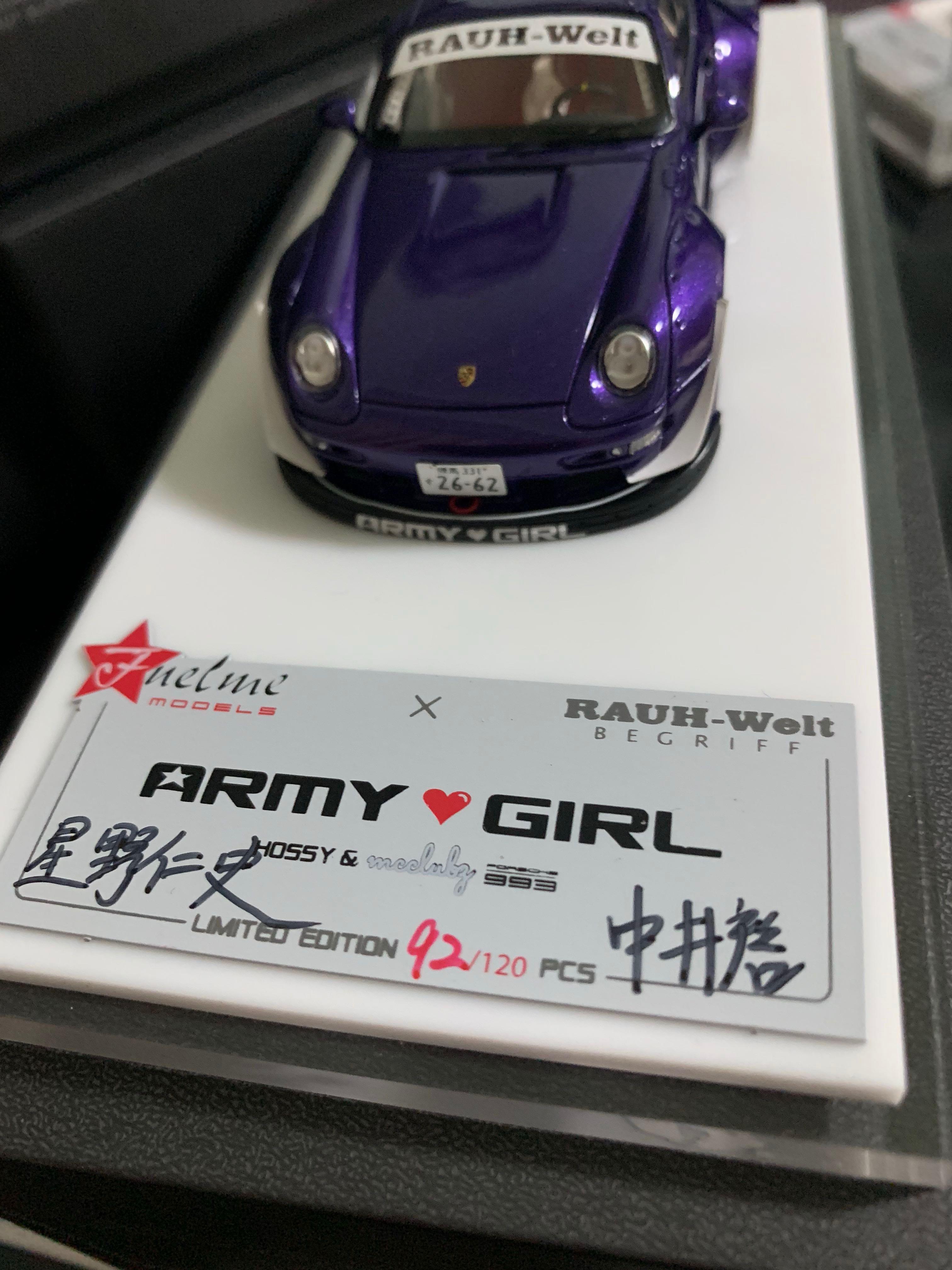 Fuelme 1:43 RWB 993 Army Girl (Pearl Purple Whale Tail), Hobbies & Toys ...