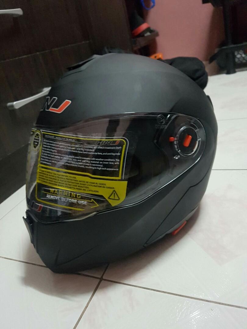 HNJ modular dual visor helmet v2, Motorbikes on Carousell