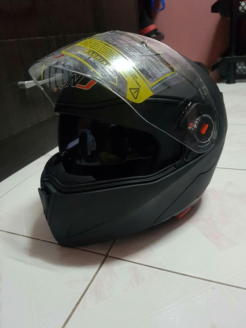 HNJ modular dual visor helmet v2, Motorbikes on Carousell