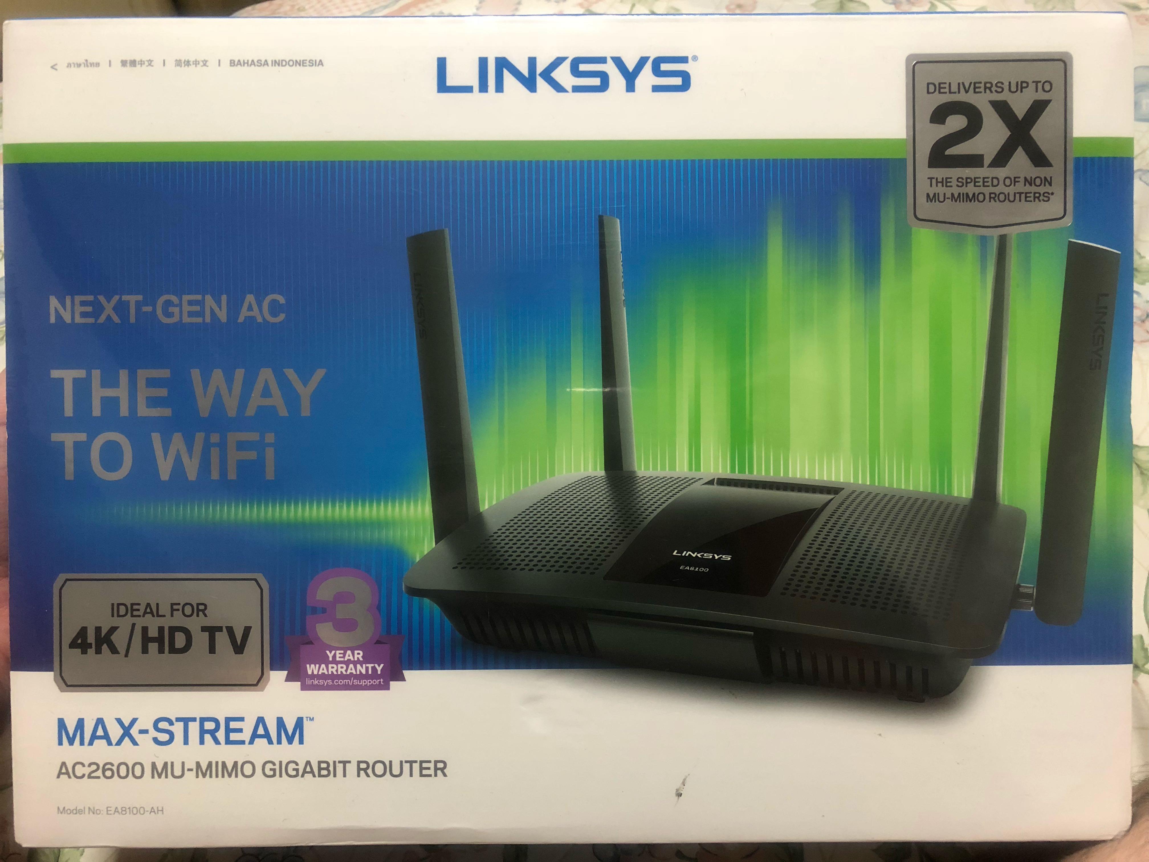 Linksys EA8100-AH MAX-STREAM AC2600 Router, Computers & Tech, Parts ...