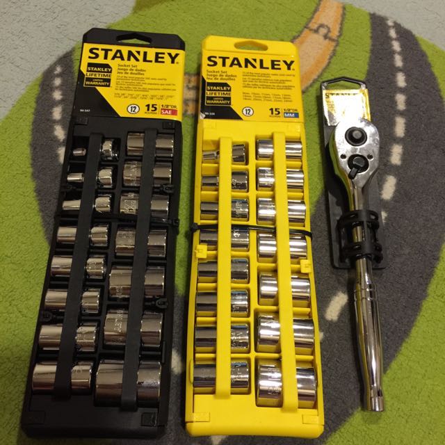 [Reserved] Stanley Ratchet And 30 Pieces Socket Set - Metric & SAE, Men ...