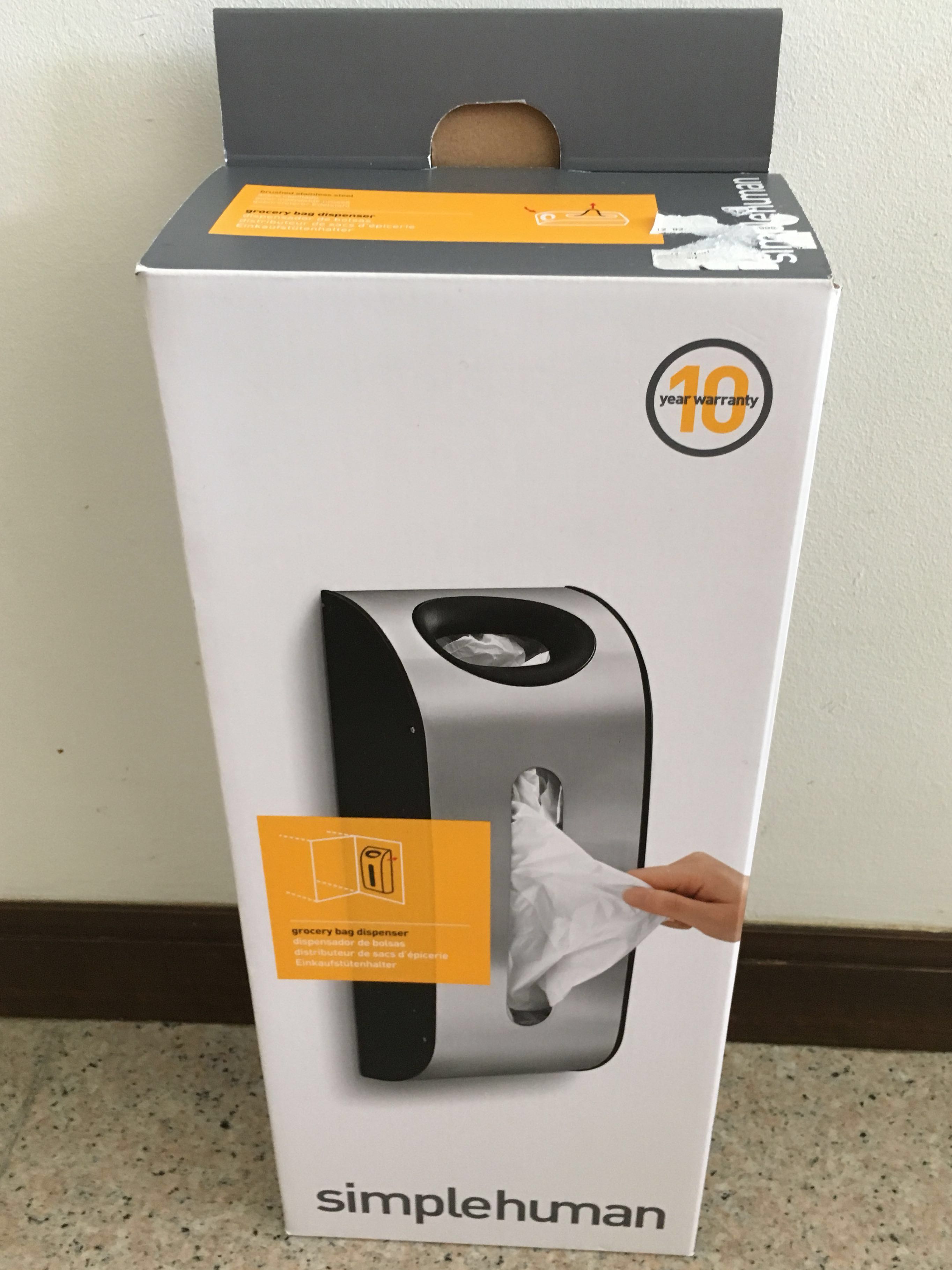 SimpleHuman Wall Mount Grocery Bag Dispenser, TV & Home Appliances, Kitchen Appliances on Carousell
