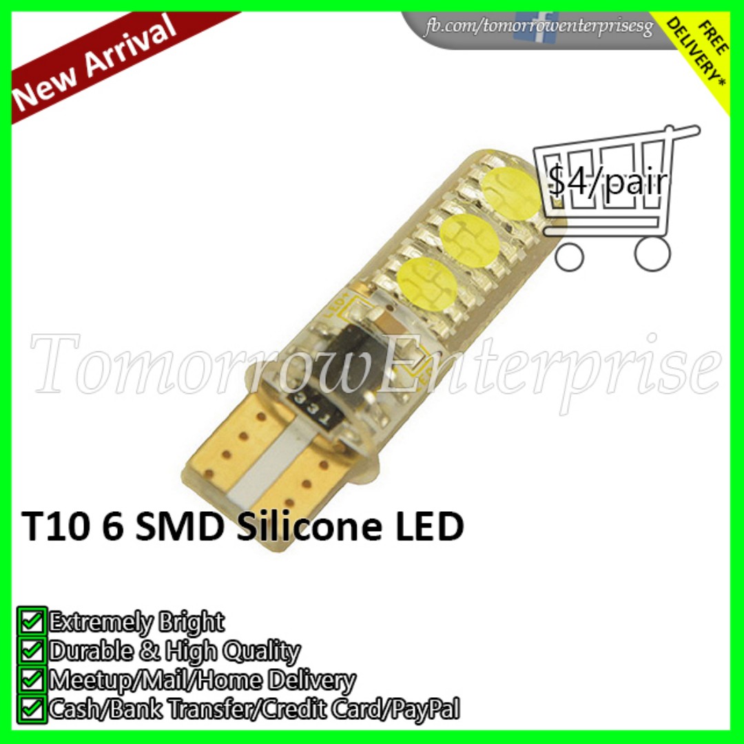 T10 6 SMD Silicone 5050 LED, Car Accessories, Electronics & Lights on ...