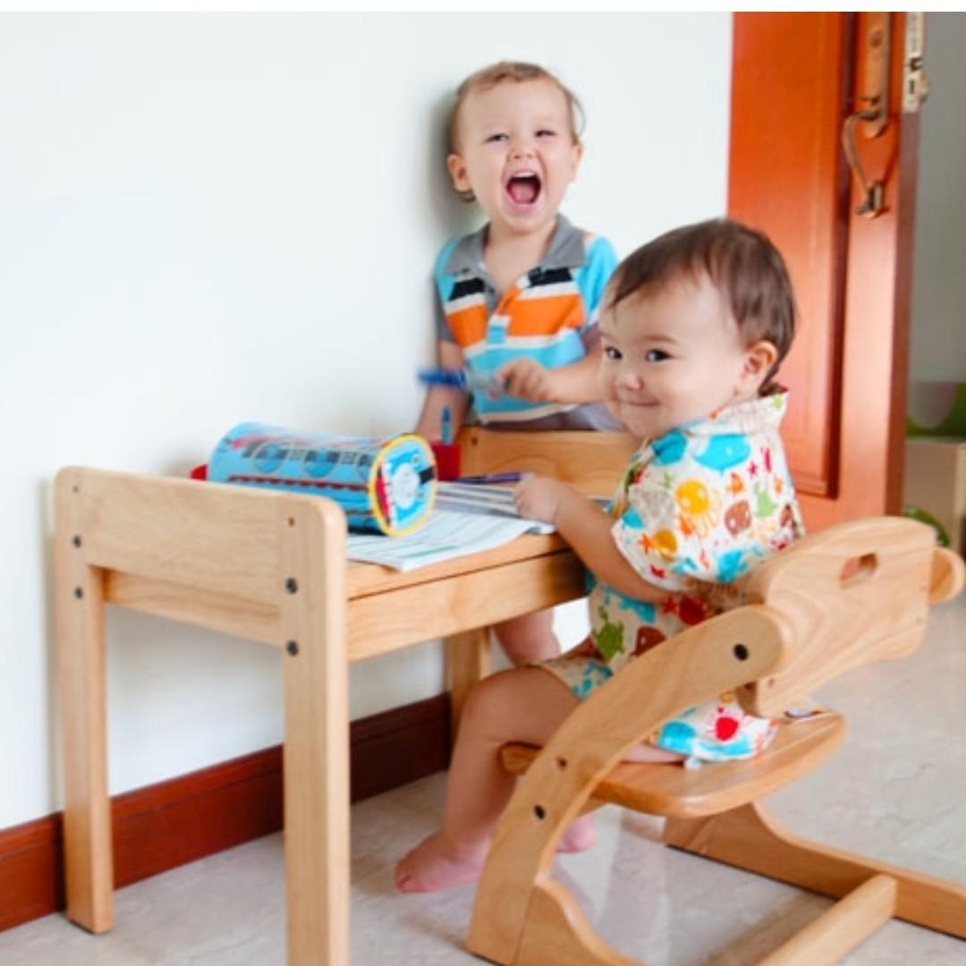 Yamatoya BUONO JAPANESE kid's wood study desk & chair, Babies & Kids ...