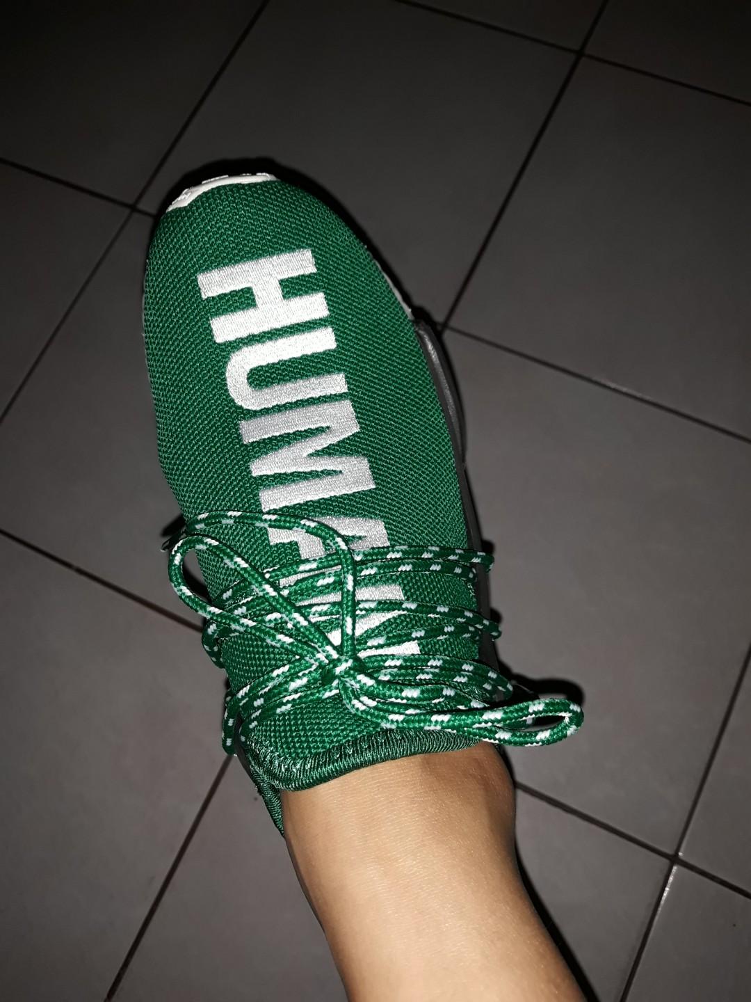 ADIDAS Green Human Race, Men's Fashion, Footwear, Sneakers on Carousell