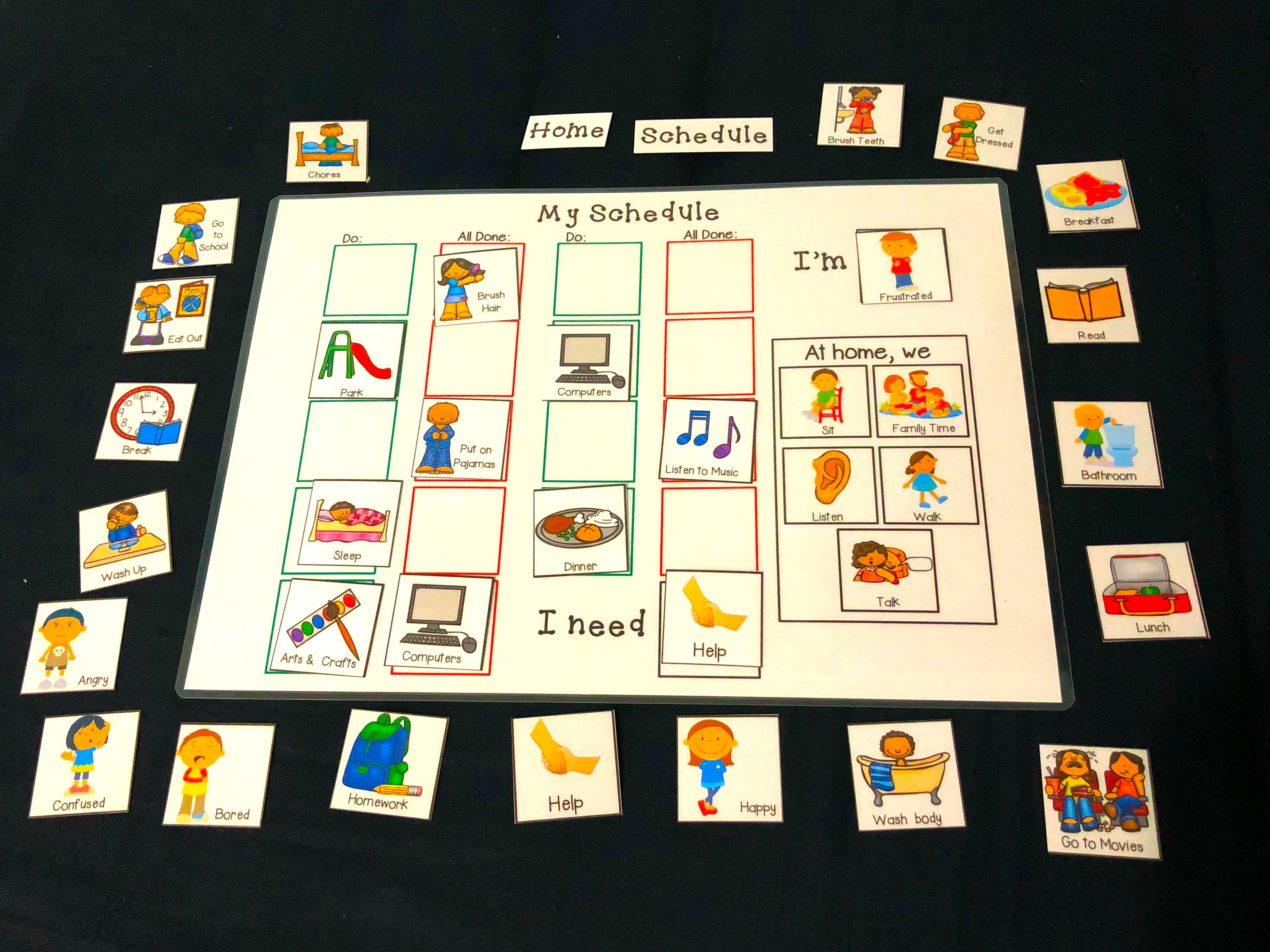 DIY Visual Aid : Schedule at home & school, Hobbies & Toys, Books ...