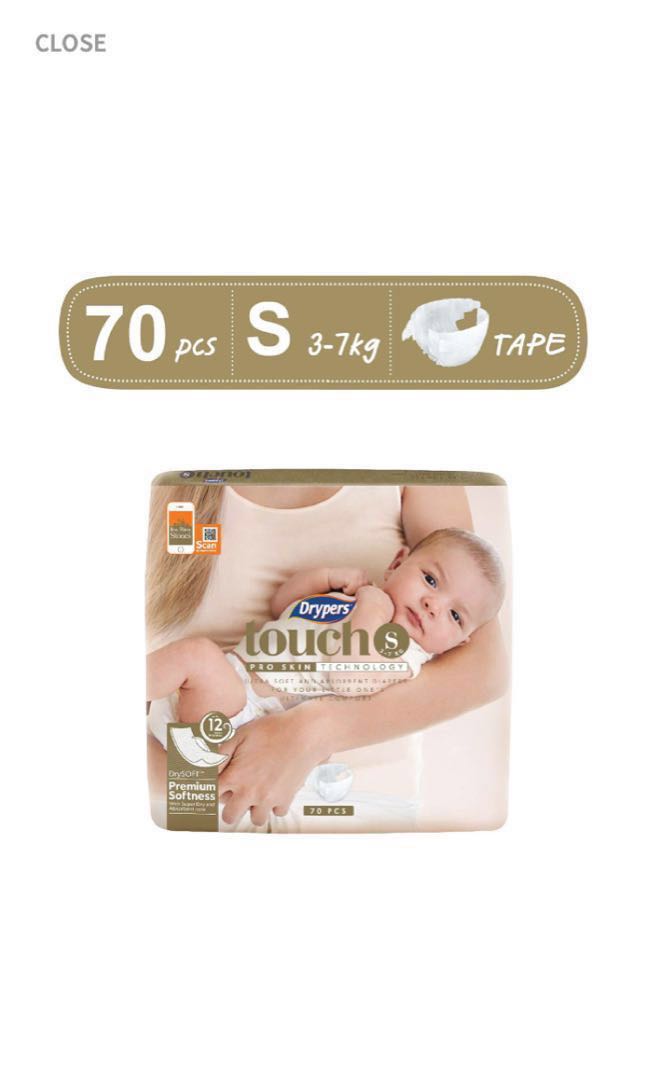 Drypers Touch Diapers S, Babies & Kids, Bathing & Changing, Diapers ...