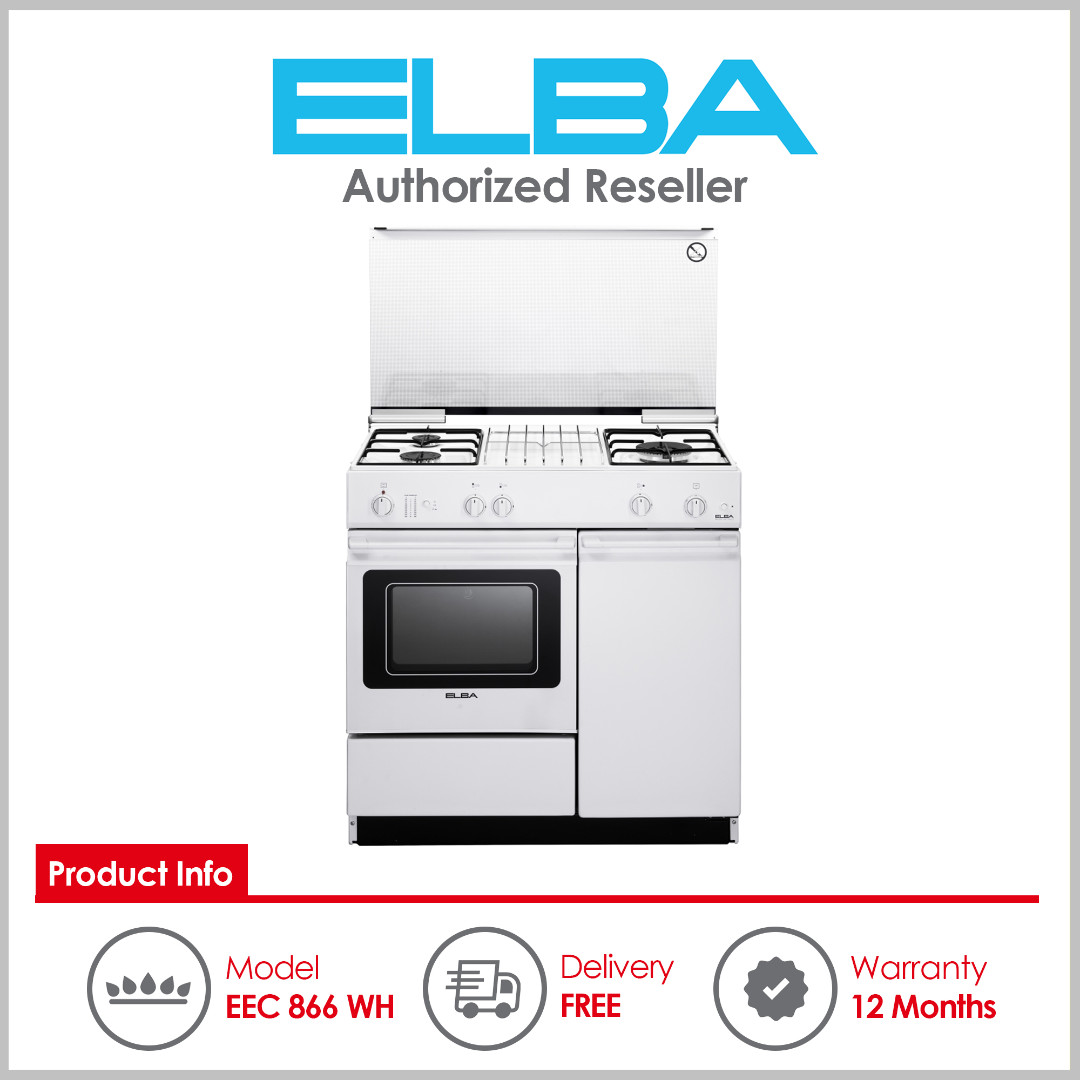 ELBA 3 Burner Standing Cooker with Built-In Electric Oven (EEC 866 WH ...