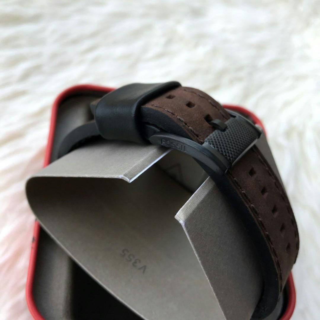 Fossil Original FS4656 MACHINE MID-SIZE CHRONOGRAPH BROWN LEATHER WATCH ...