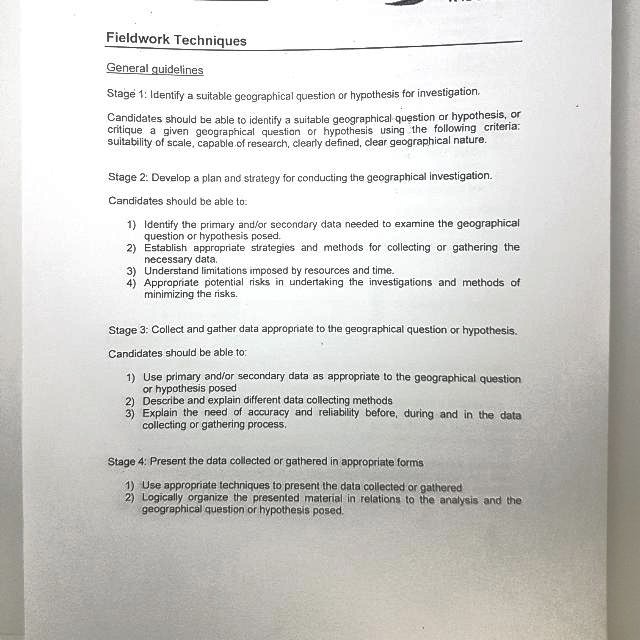 Geography Fieldwork Techniques Notes, Hobbies & Toys, Books & Magazines ...