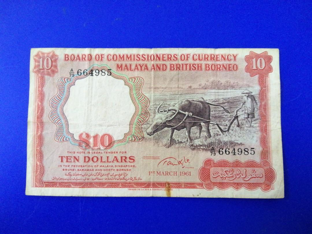 Malaya 1961 $10 Red Buffalo note., Hobbies & Toys, Memorabilia ...