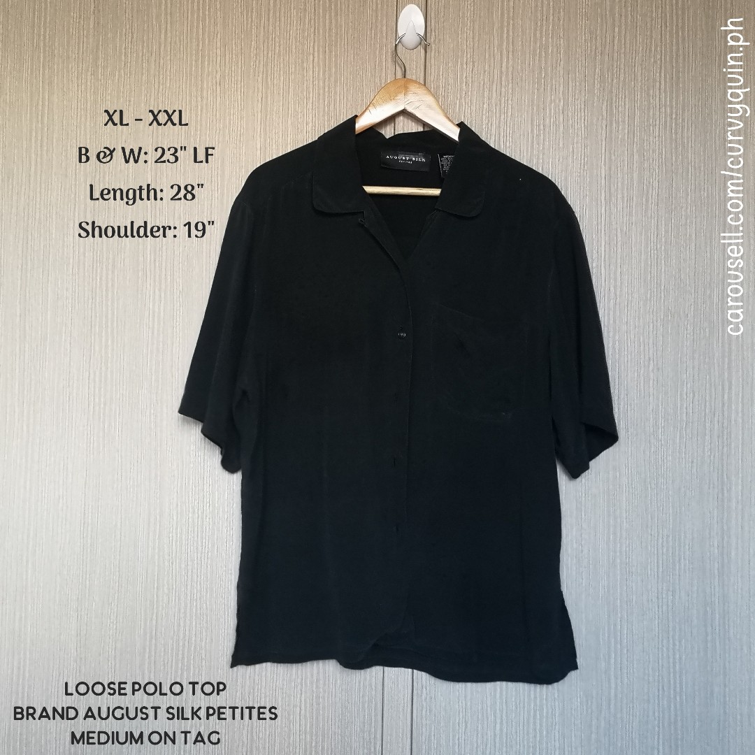 Over-sized Ash Polo Shirt, Women's Fashion, Tops, Shirts on Carousell