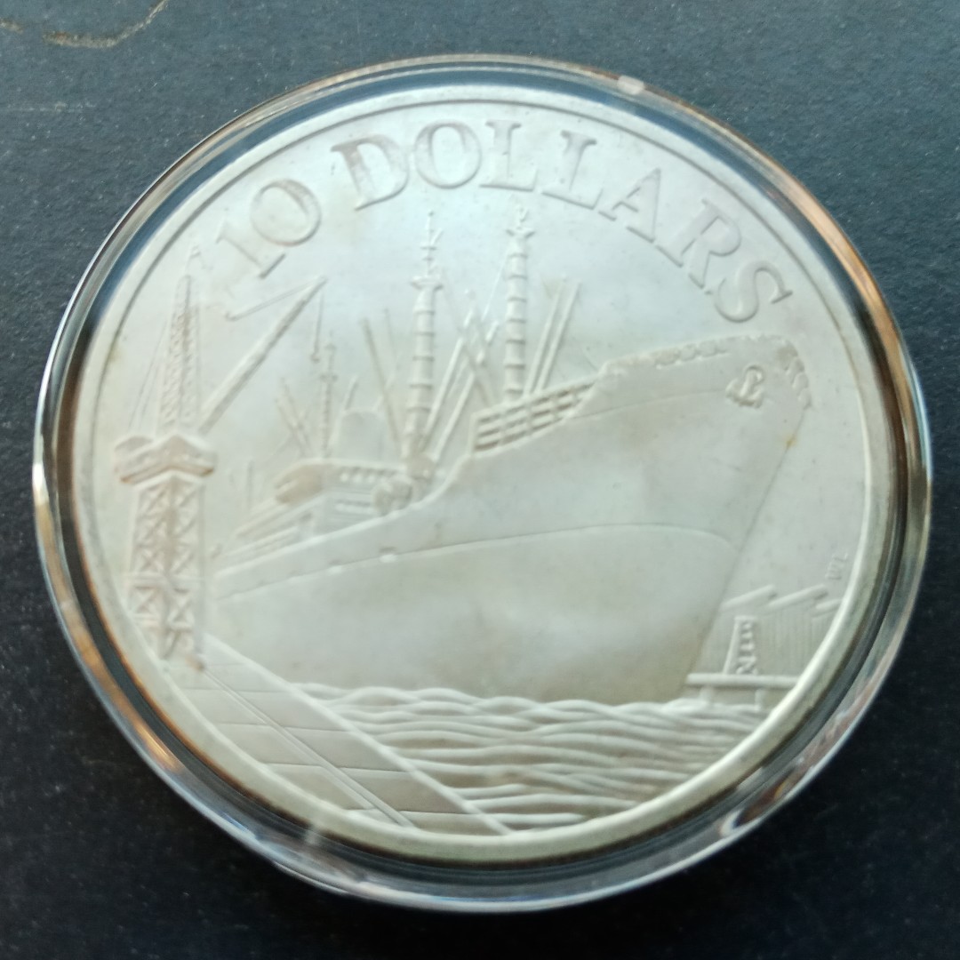 Singapore 1977 $10 Uncirculated Ship Silver Coin, Hobbies & Toys ...