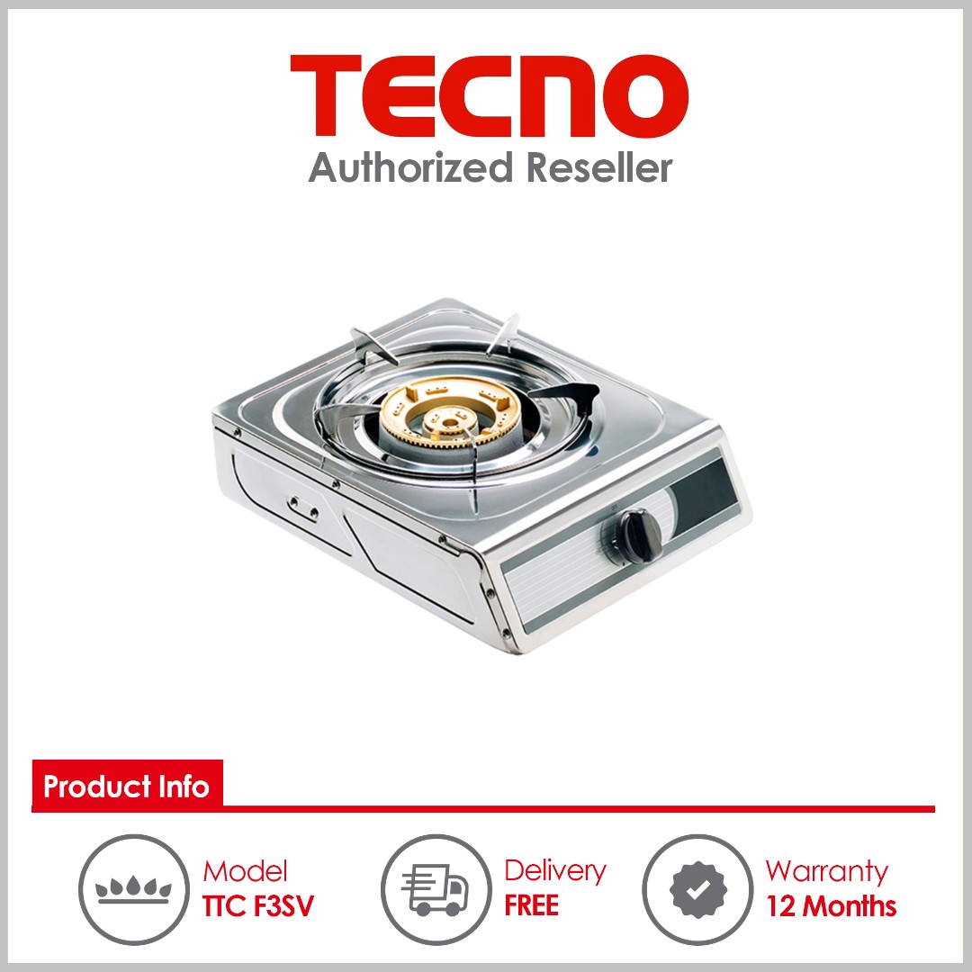 Tecno TTC F3SV Single Burner Stainless Steel Glossy Table Cooker, TV & Home Appliances, Kitchen ...