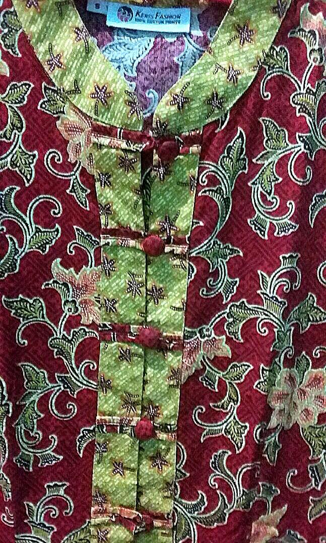 Atasan Batik Cheongsam merah. Looks like new!, Fesyen Wanita, Pakaian ...