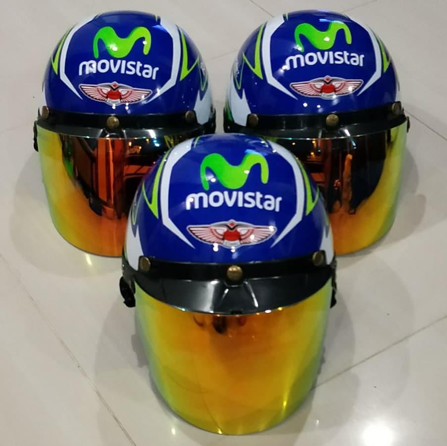 Mhr Jipang Helmet (Movistar), Motorcycles, Motorcycle Accessories on ...