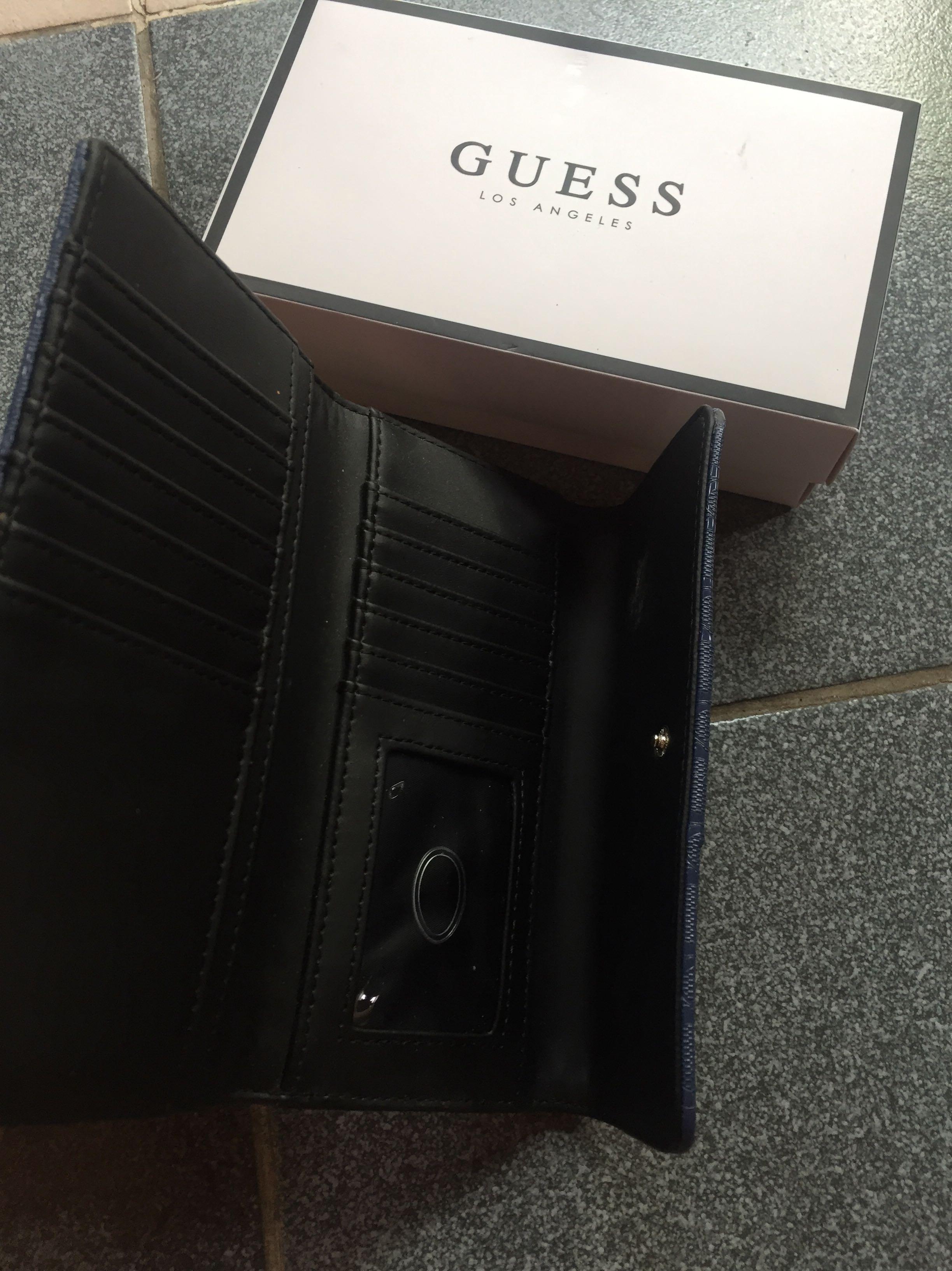 ORIGINAL GUESS WALLET- BLUE AVAIL(no box); BLACK SOLD, Women's Fashion ...
