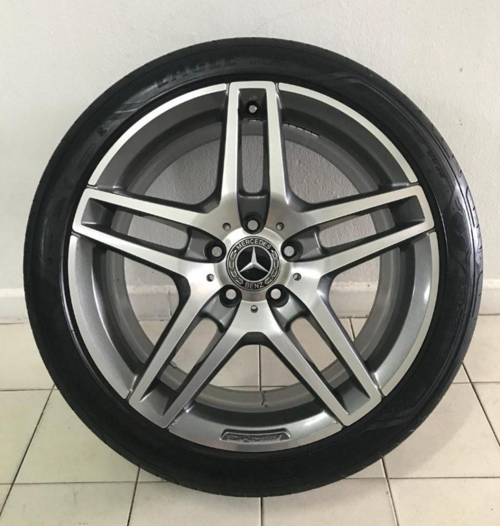 Original Mercedes Benz 18" AMG Rims & Tyres For Sale, Car Accessories, Tyres & Rims on Carousell