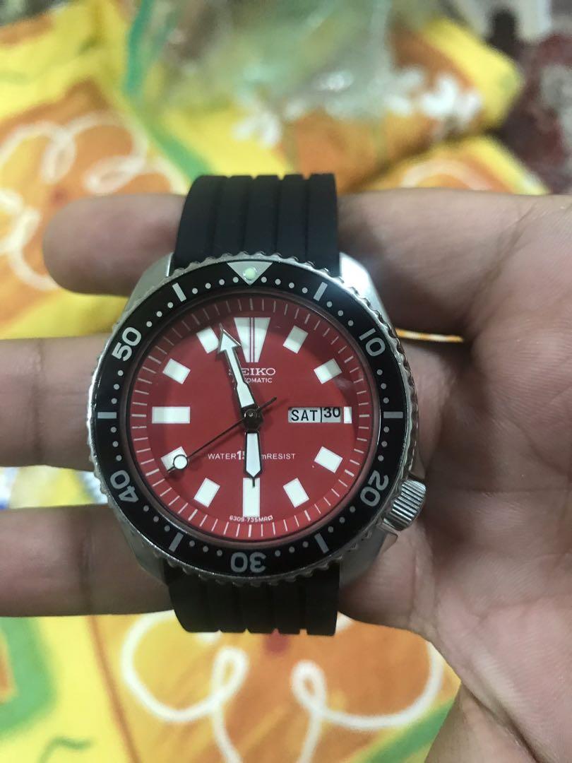 Seiko red dial 6309-7290, Men's Fashion, Watches & Accessories, Watches ...
