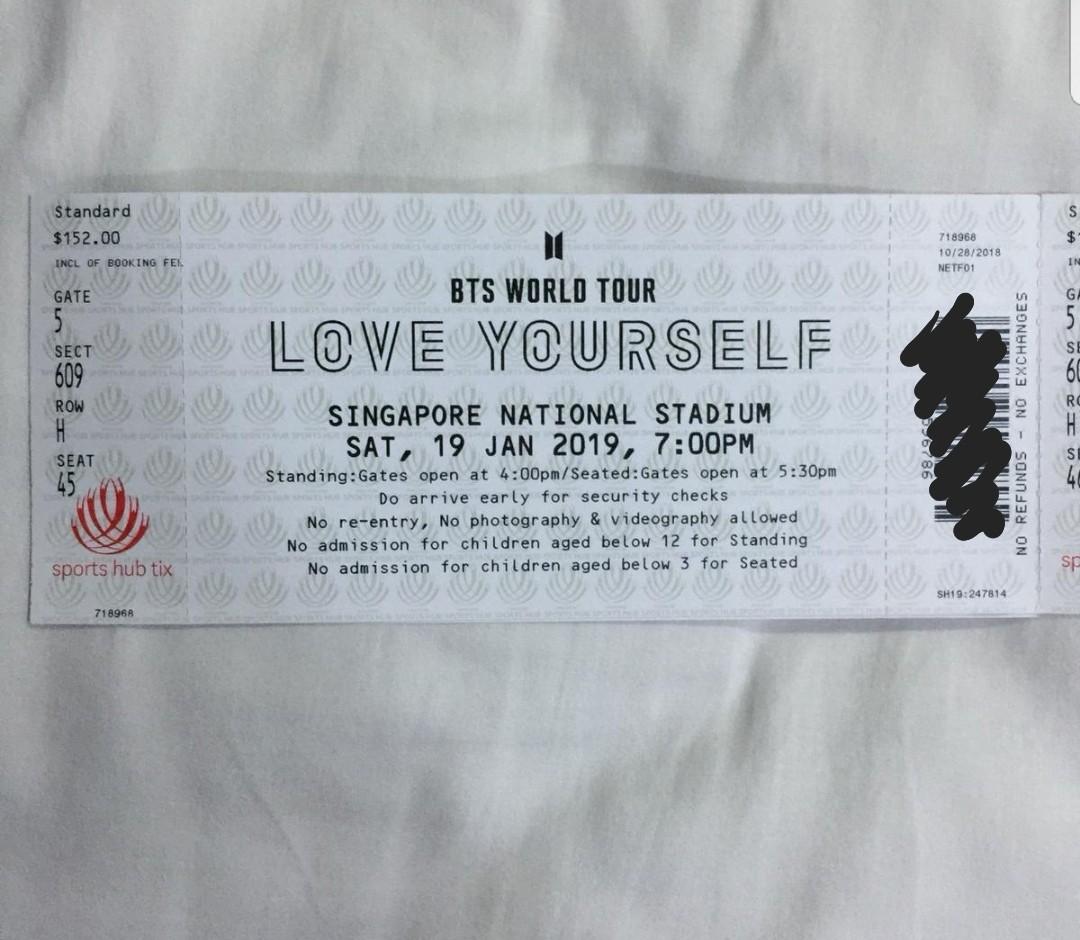 WTS BTS LYS 2 x Cat 6 *physical tickets!, Tickets & Vouchers, Event Tickets on Carousell