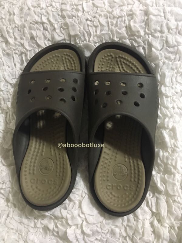 CROCS CLASSIC SLIDES - KHAKI/GREY, Men's Fashion, Footwear, Slippers ...