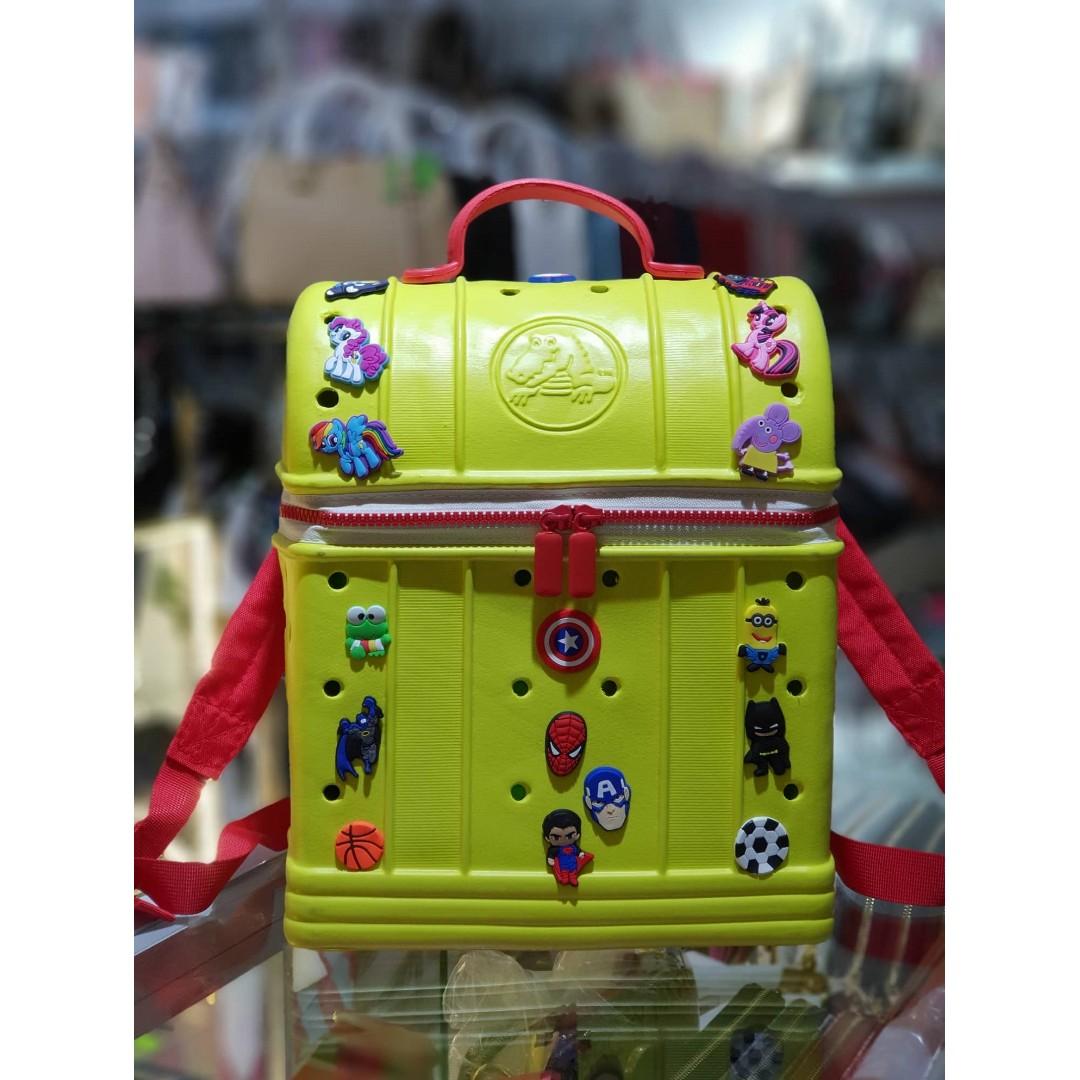 Crocs Kiddie Backpack Large - Yellow Green, Babies & Kids, Going Out ...