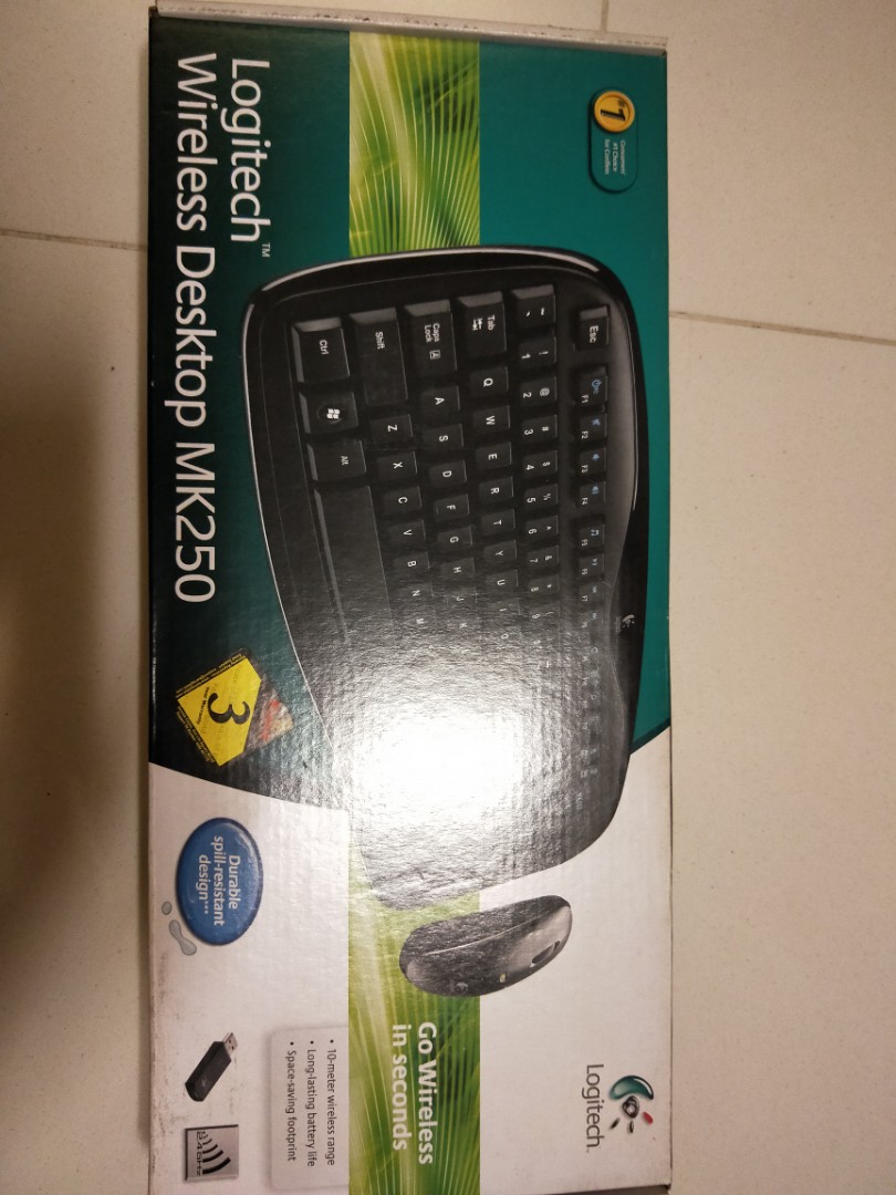Logitech Wireless Keyboard & Mouse MK250, Electronics, Computer Parts ...