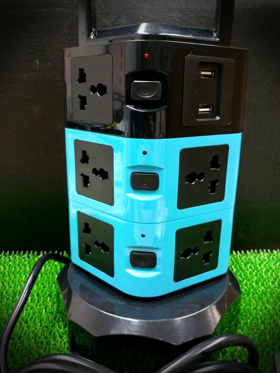 Multi Function Vertical Standing Extension Plug Socket, TV & Home ...