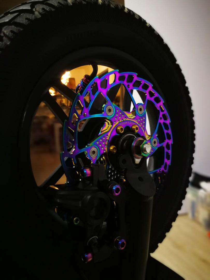 Fouriers disc rotor titanium oil slick 160mm, Sports Equipment ...