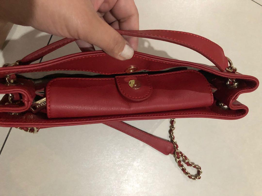 Lancaster Estelly red leather bag, Women's Fashion, Bags & Wallets ...