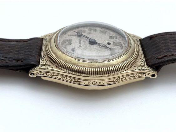 RARE Harwood 1928 FIRST automatic winding watch FULLY WORKING 14K GOLD ...