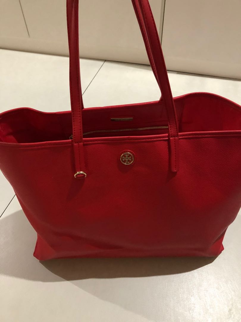 Tory Burch red leather tote, Women's Fashion, Bags & Wallets, Cross ...