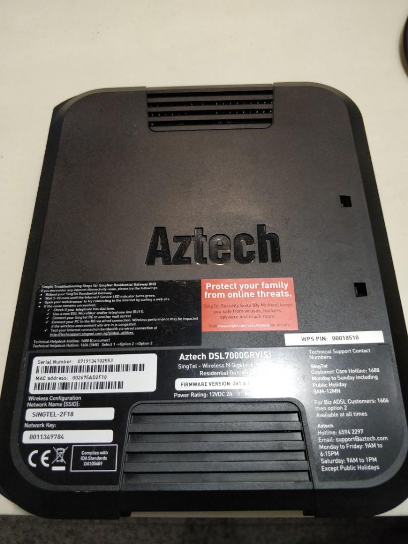Aztech dsl7000 grvs modem, Computers & Tech, Parts & Accessories ...