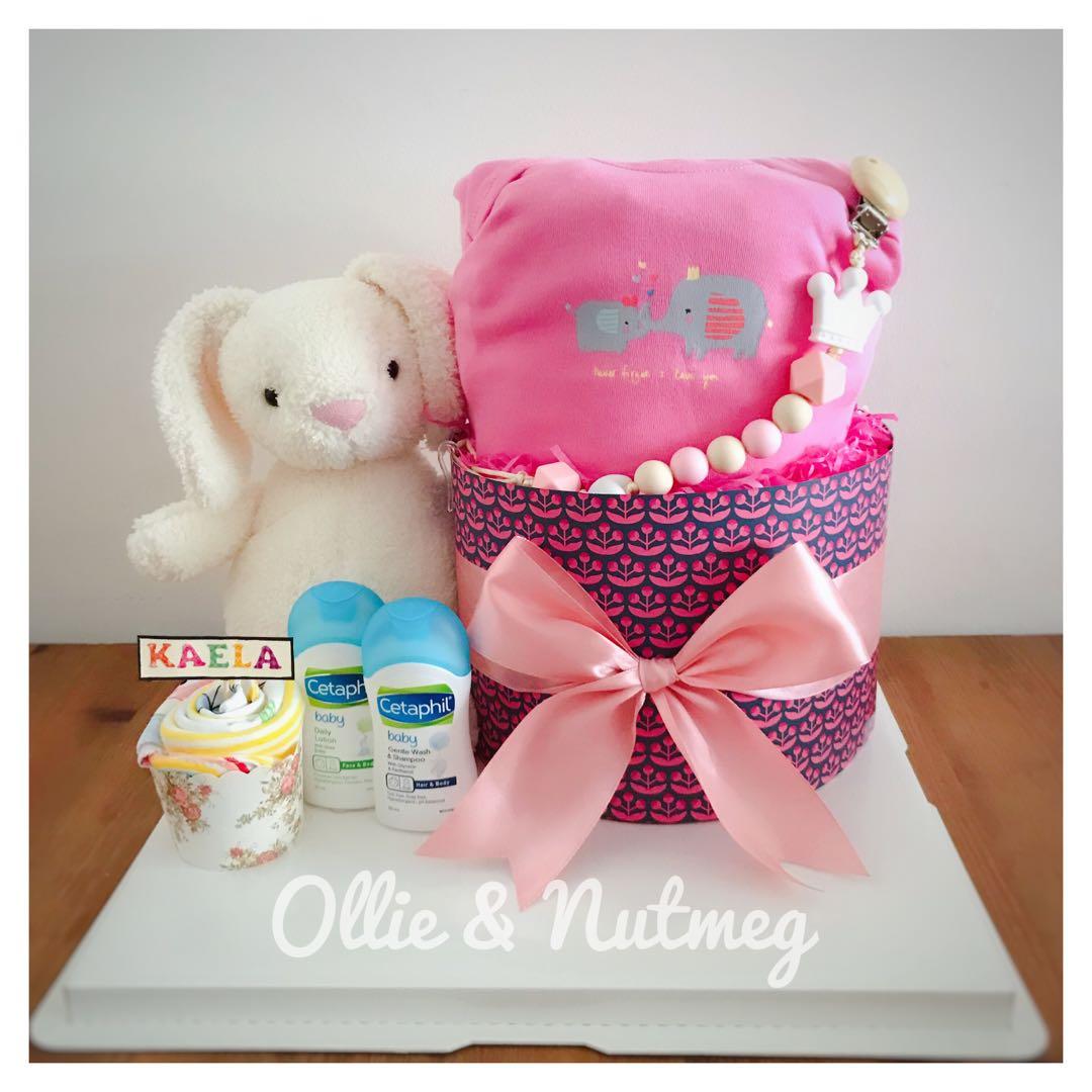 Diaper Cake Gift Hamper For Baby Full Month Shower, Everything Else on ...