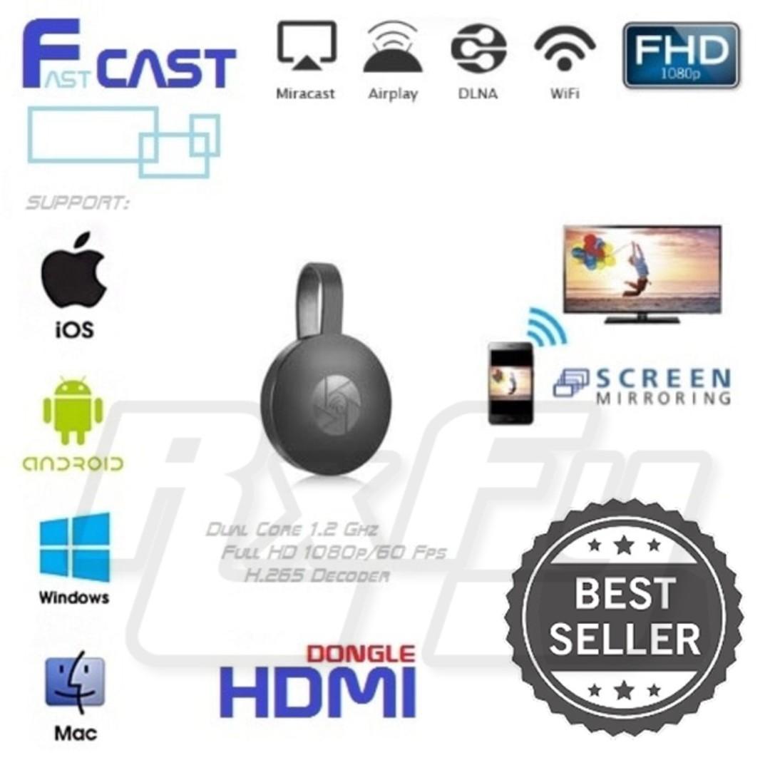 Fastcast Wireless Wifi HDMI Display Adapter Dongle HDMI TV Stick Screen ...