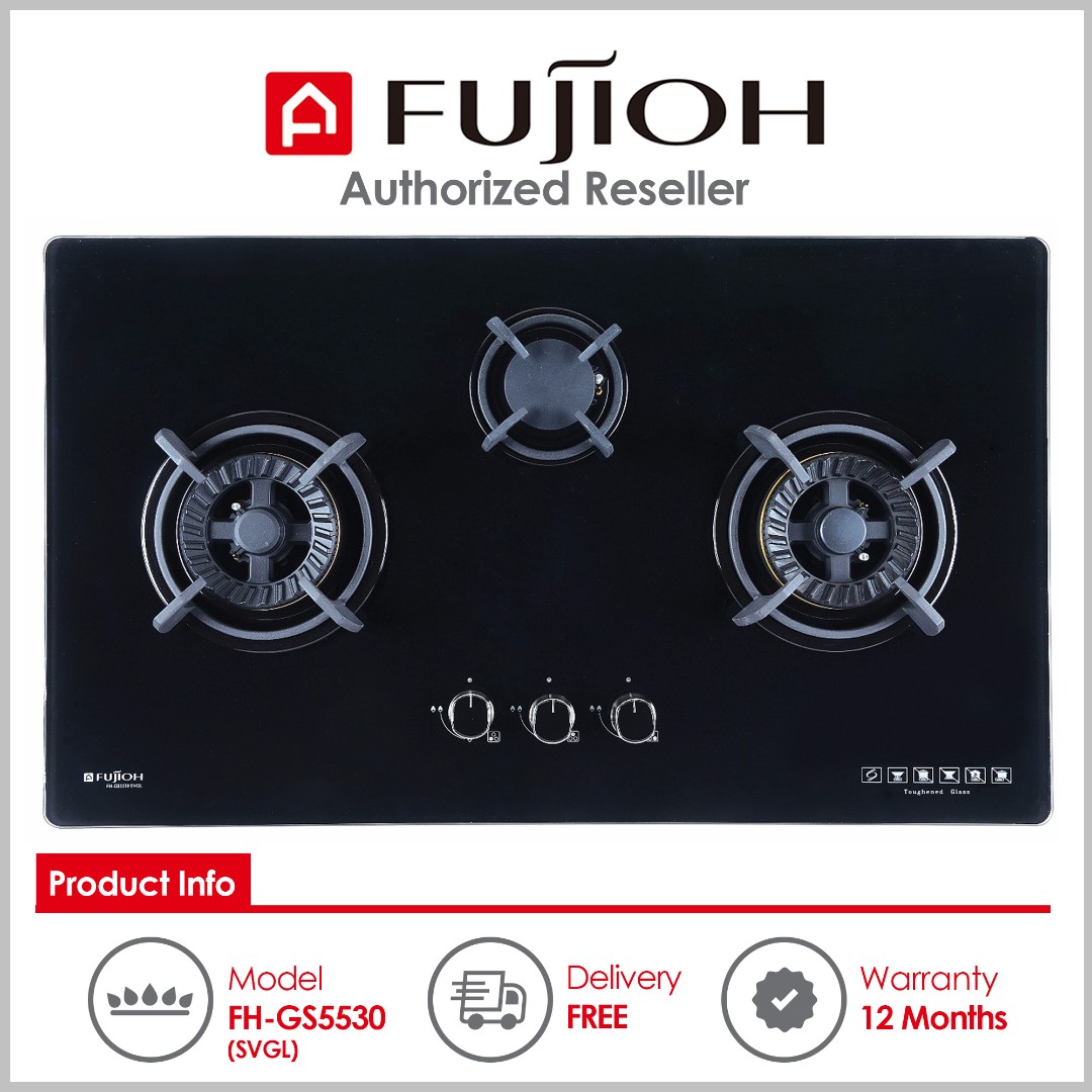 Fujioh ( FH-GS5530 SVGL ) 3 Burner Built-In Gas Hob with Toughened ...